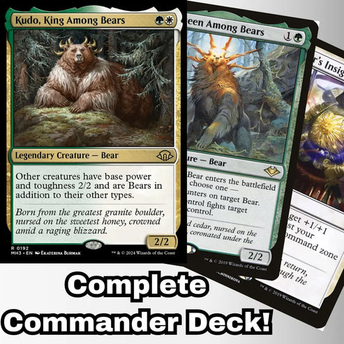 MTG Commander Deck EDH Deck Kudo, King Among Bears 100 Magic Cards Cus ...