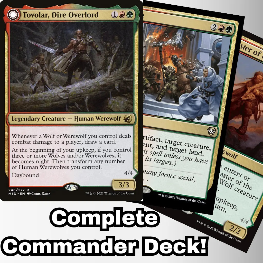 Tovolar, Dire Overlord Commander Deck MTG Custom Deck Werewolves Wolf ...