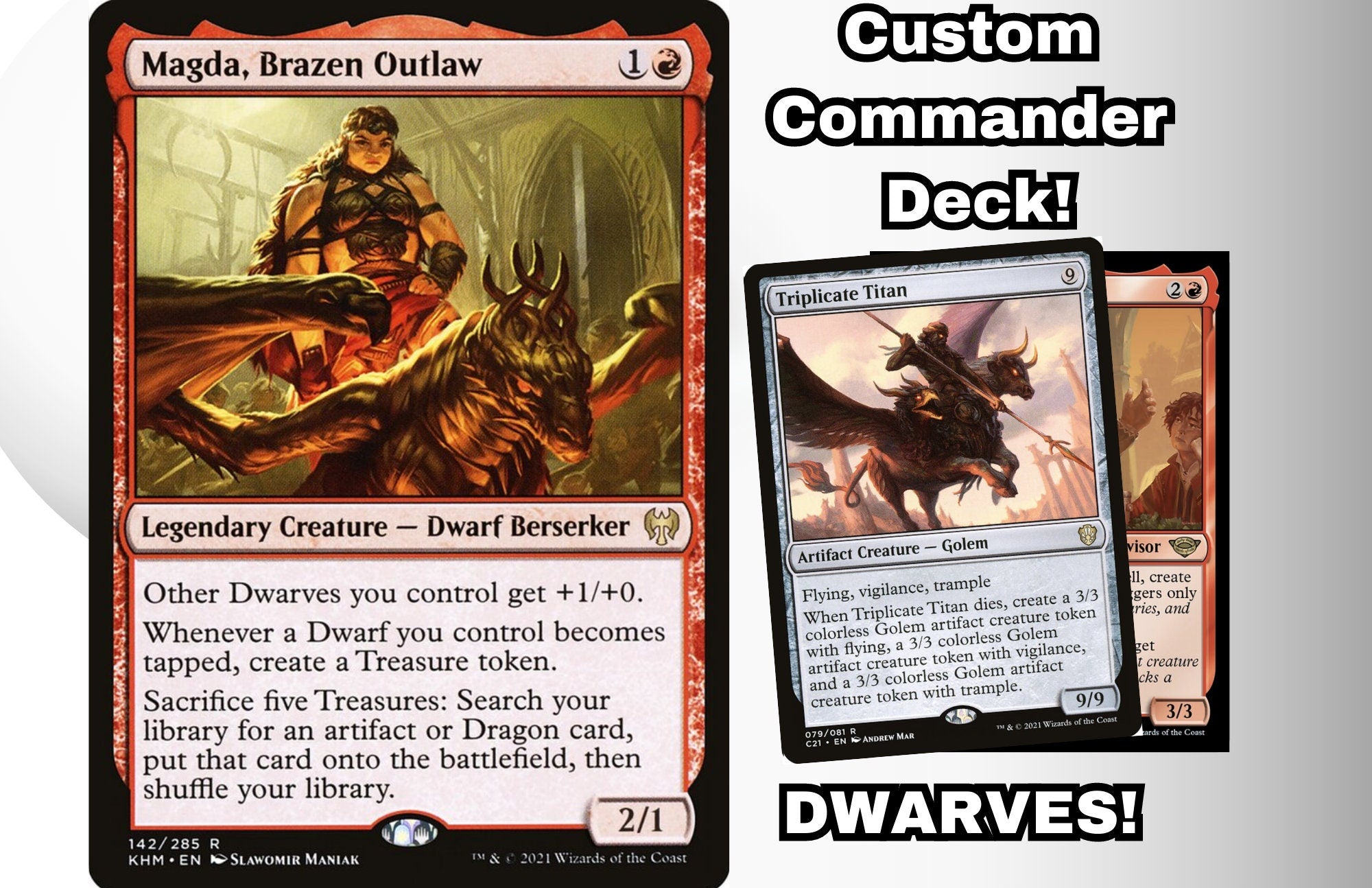 MTG Commander Deck EDH Deck Magda, Brazen Outlaw 100 Magic Cards Custo ...